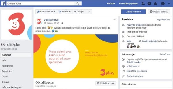 Pokrenuli smo Facebook stranicu | Obitelji 3plus